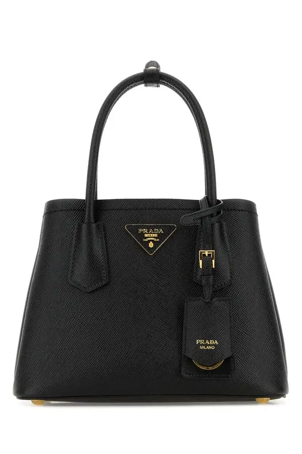Prada Leather Handbag, 24 Cm X 17 Cm X 11 Cm With Adjustable Strap