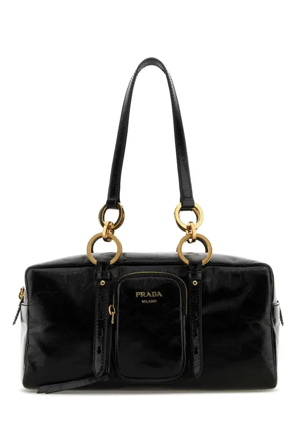 Prada Leather Handbag With Gold-tone Hardware