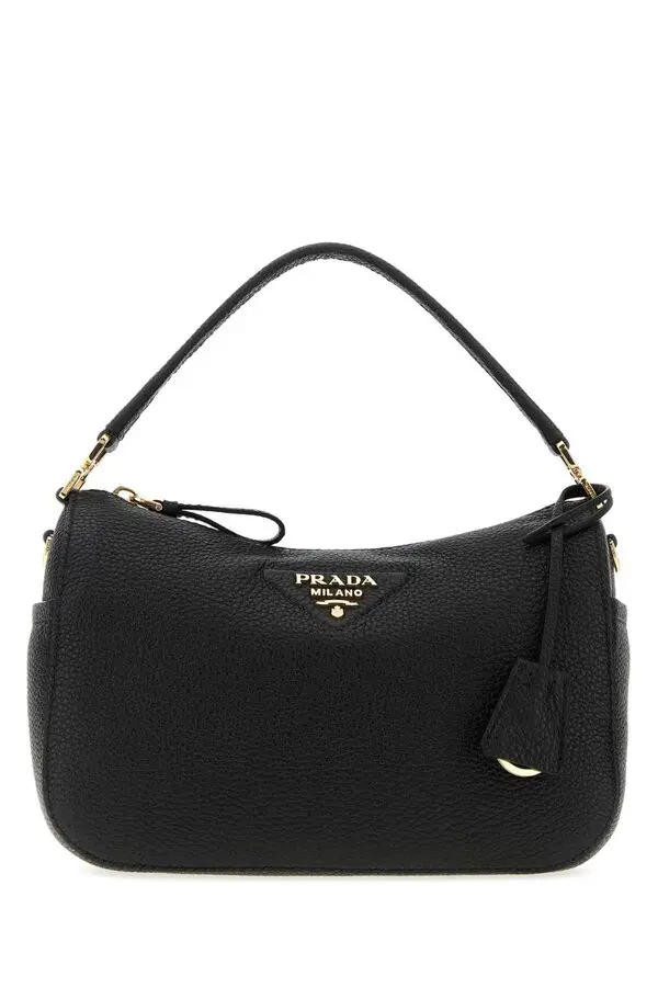 Prada Mini Leather Small Handbag With Gold-tone Hardware