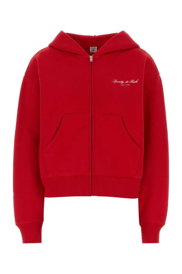 Sporty & Rich Cotton Crewneck Sweatshirt - Red