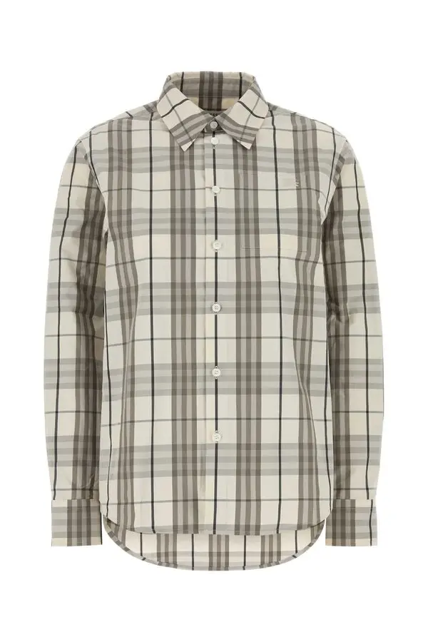 Burberry Embroidered Poplin Shirt - Checked