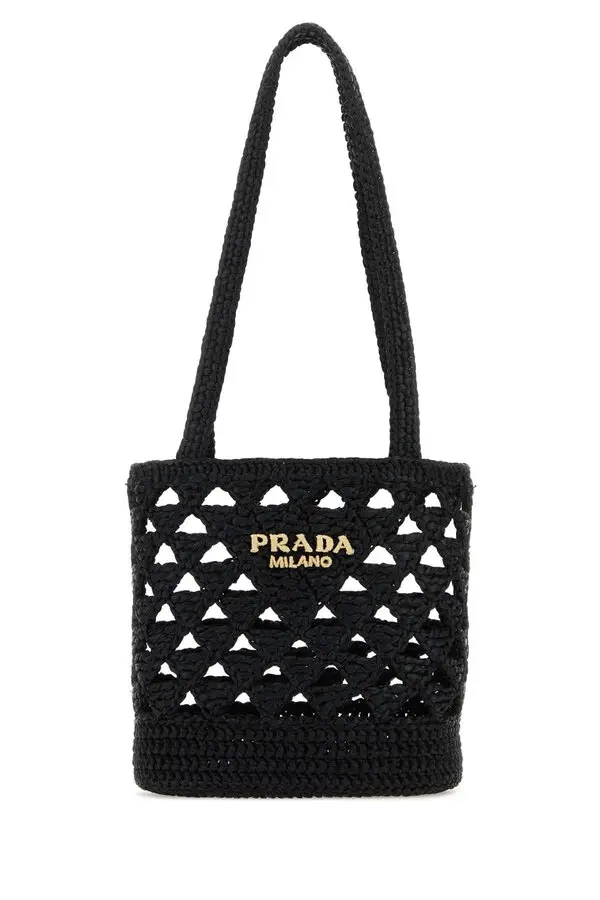 Prada Straw Mini Handbag With 20 Cm X 18 Cm X 10 Cm Dimensions
