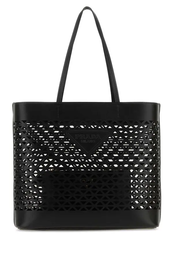 Prada Leather Shopping Handbag With Short Handle