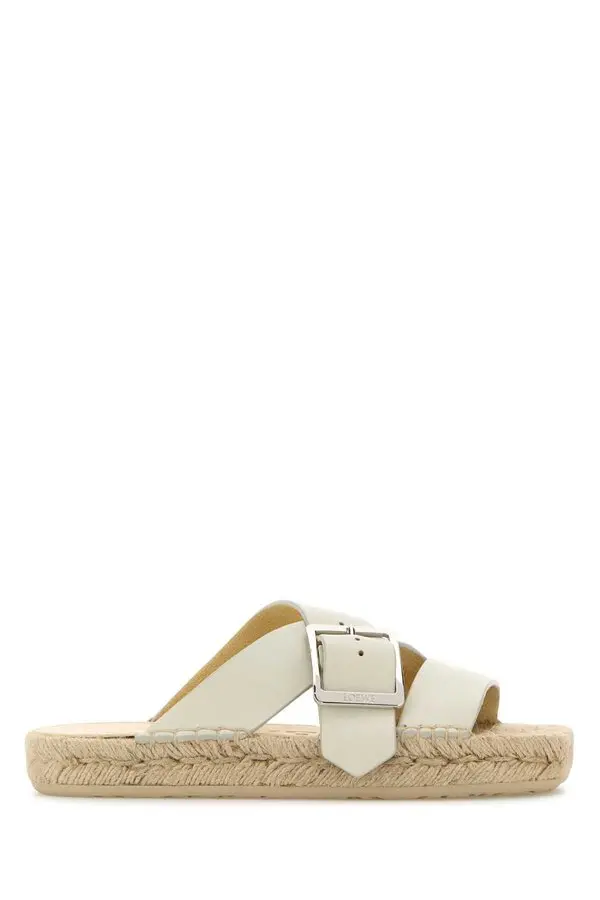Loewe Petal Leather Slippers With Rubber Sole