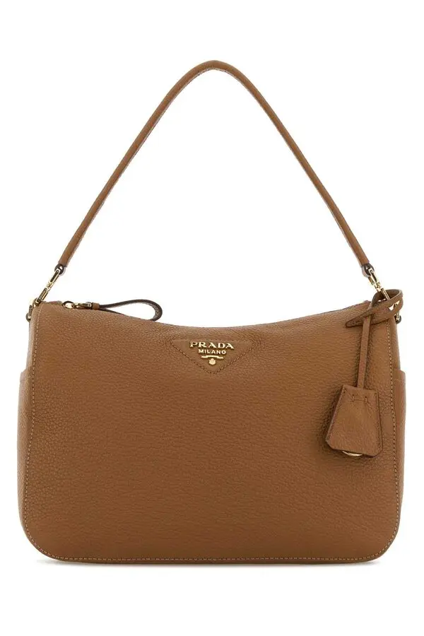 Prada 29 Cm Medium Shoulder Handbag In Deer Leather