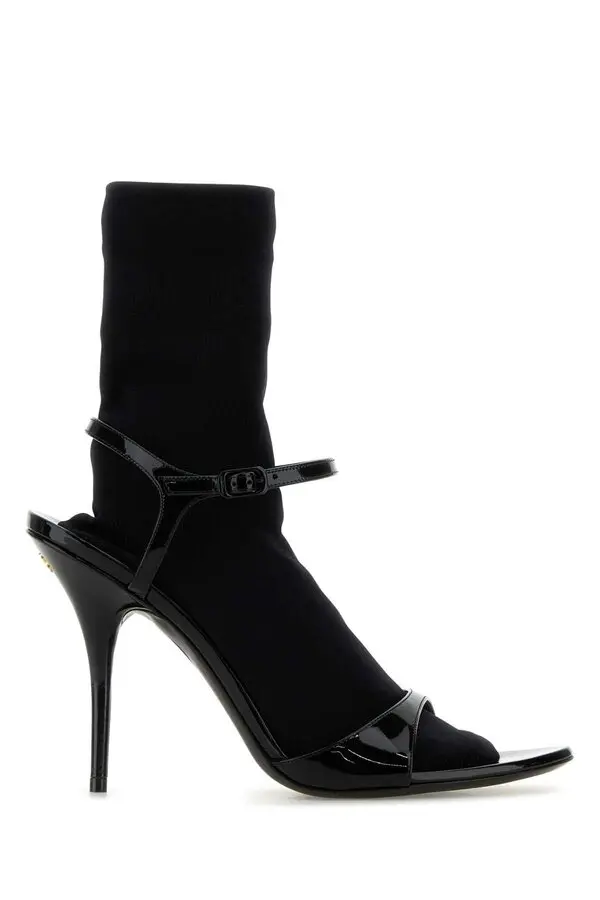 Balenciaga Avenue Sock Leather Sandals With 11 Cm Heel