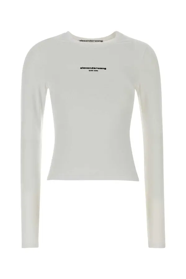 Alexander Wang Stretch Cotton Crewneck T-shirt - White