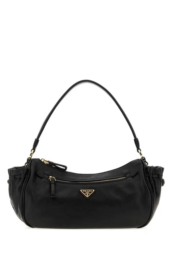 Prada Vitello Leather Mini Shoulder Handbag - Black