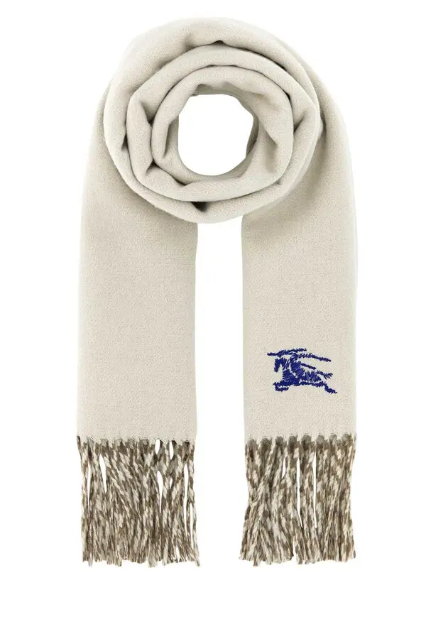 Burberry Ivory Cashmere Reversible Scarf