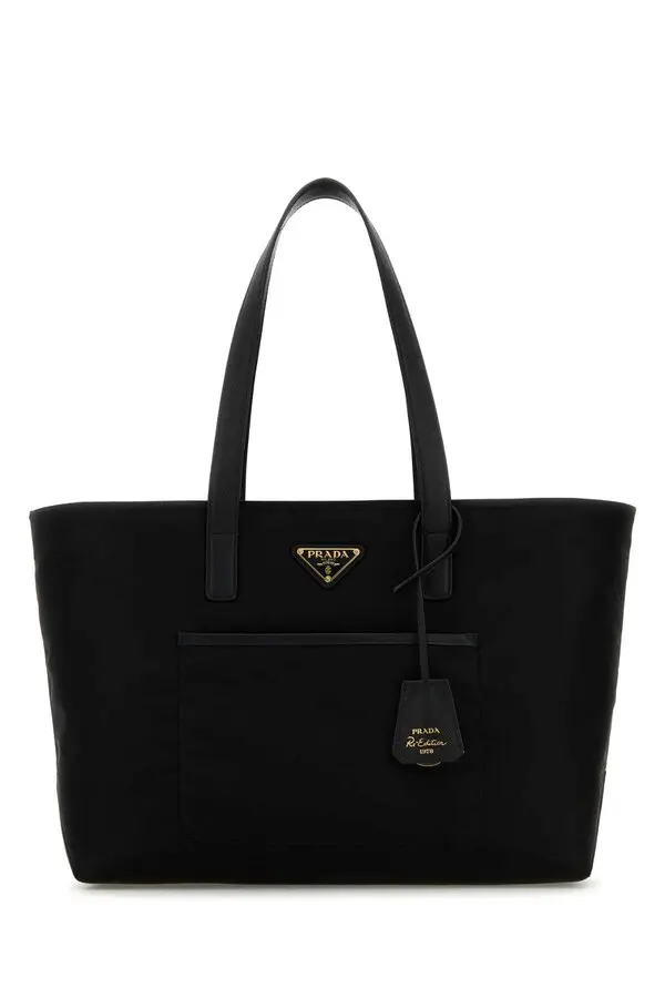 Prada Recycled Polyamide And Leather Handbag