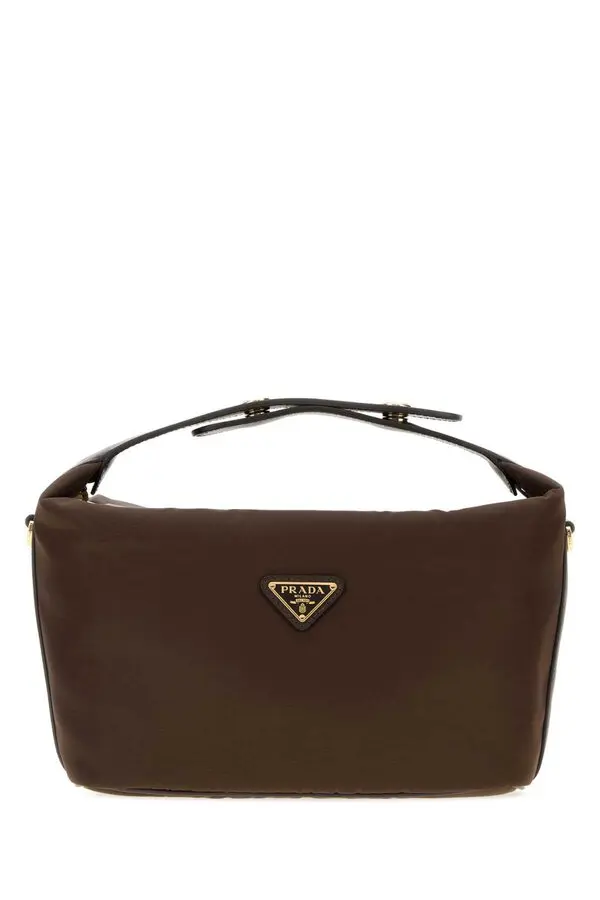 Prada Re-nylon Handbag With Gold-tone Hardware - Brown