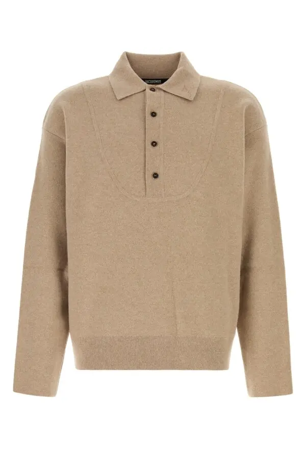 Jacquemus Merino Wool & Cashmere Knit Polo Sweater