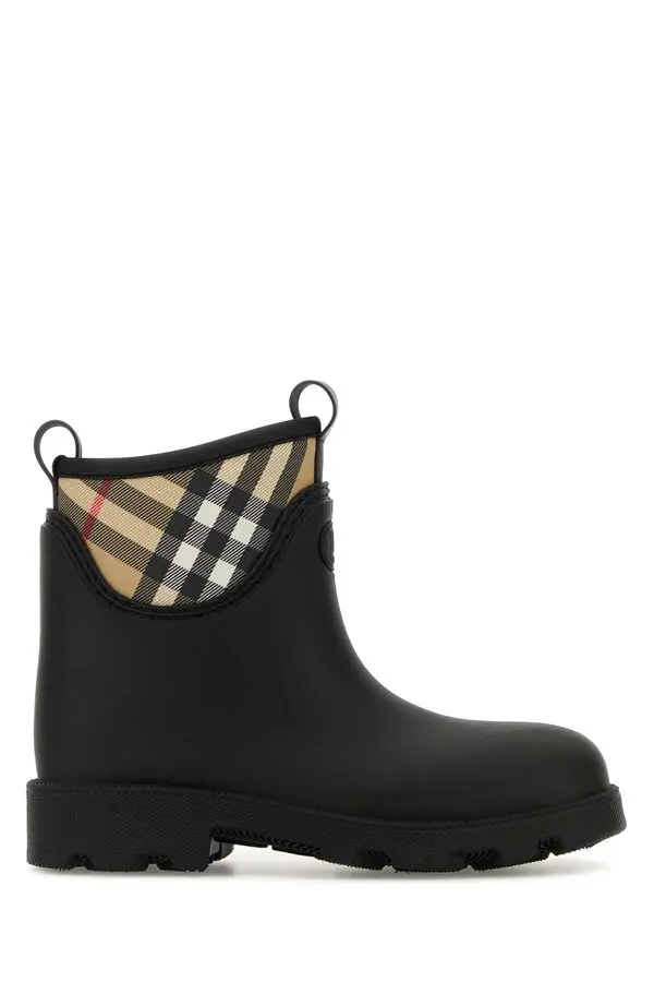 Burberry Rubber Marsh Stamp Ankle Boots - Black