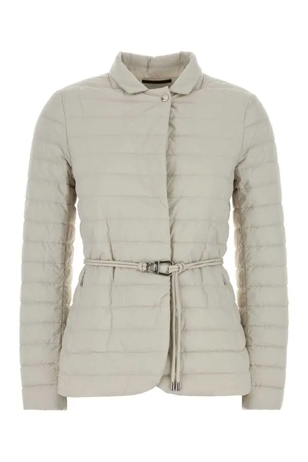 MOORER Lanzada Quilted Down Jacket With Belt - White