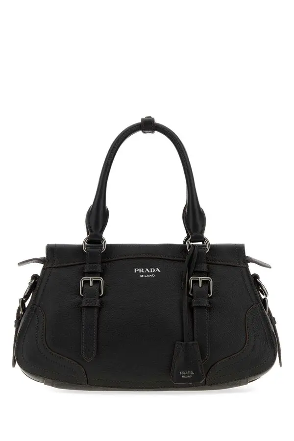 Prada Large Leather Handbag With Shoulder Strap, 35 Cm X 18 Cm X 12 Cm