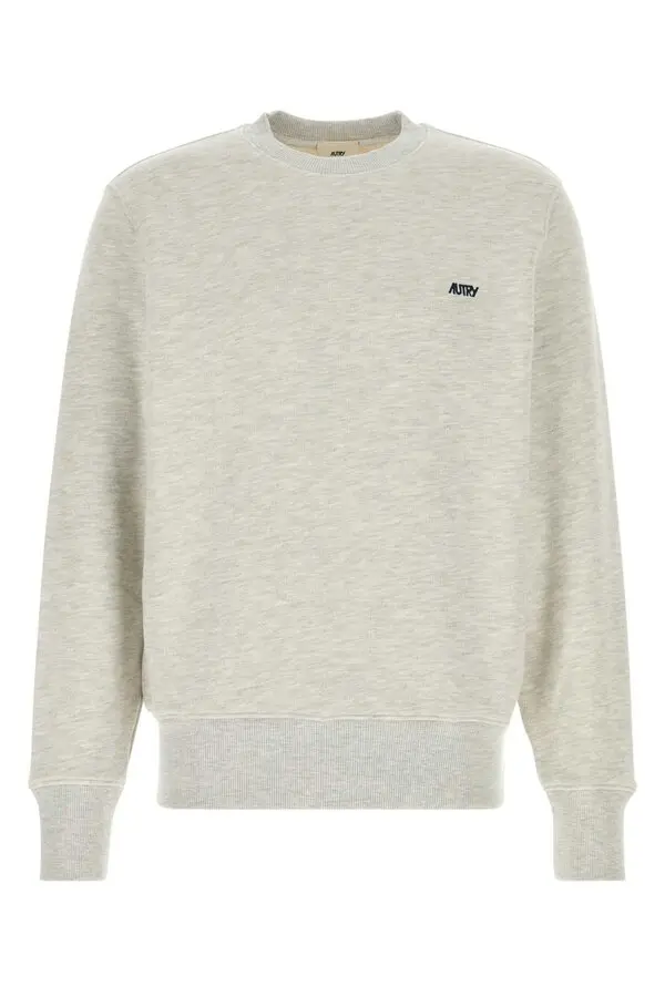 AUTRY Melange Cotton Crewneck Sweatshirt - Grey