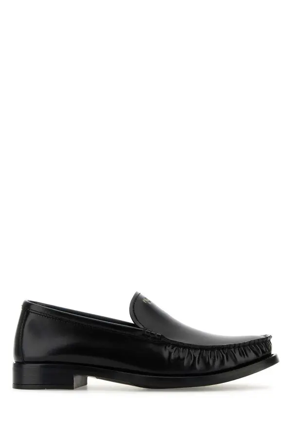 Prada Leather Loafers With Rubber Sole