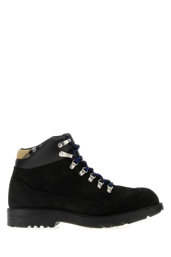 Burberry Suede Moor Ankle Boots - Black