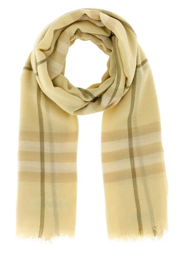 Burberry Embroidered Wool Scarf, 200 Cm X 90 Cm