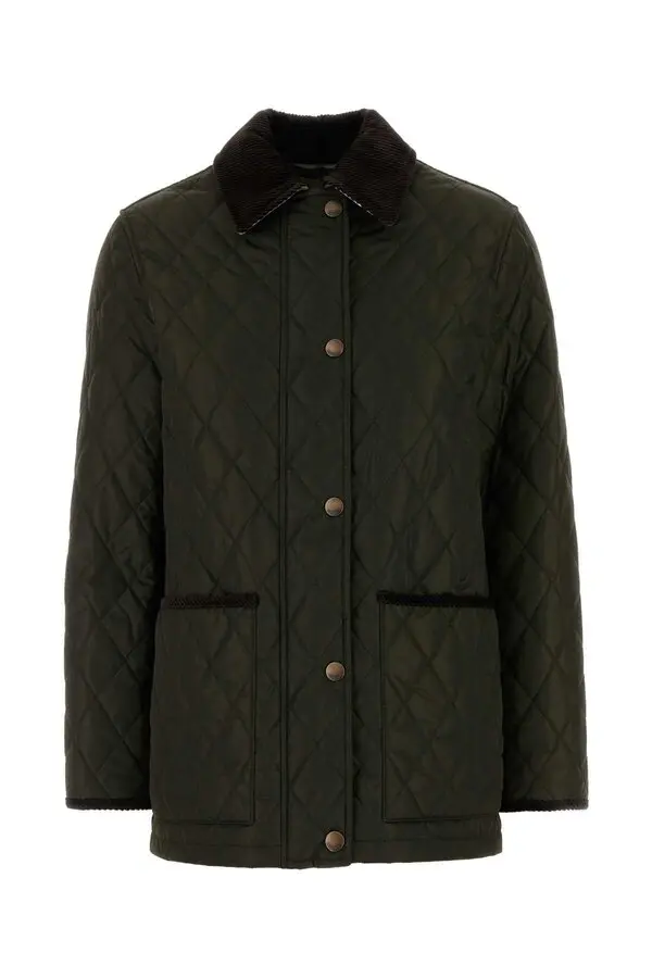 Burberry Quilted Jacket With Corduroy Collar