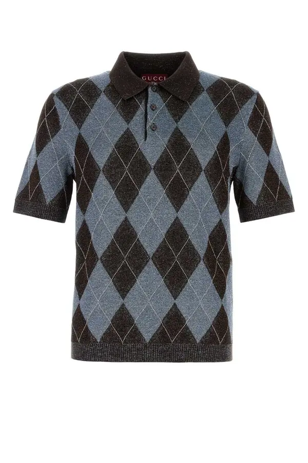 Gucci Embroidered Wool-blend Polo Shirt
