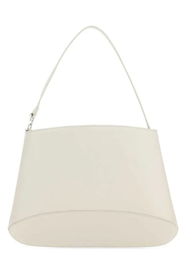 LOW CLASSIC Low-profile Mini Ivory Leather Handbag With Silver-tone Hardware