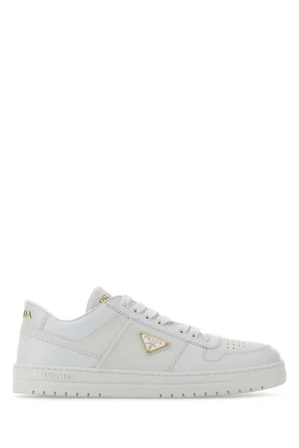 Prada Leather Downtown Sneakers - White