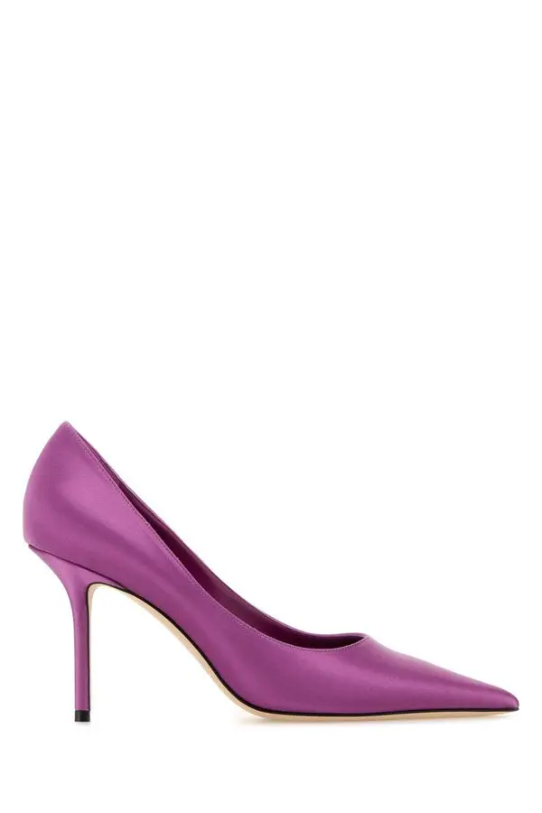 JIMMY CHOO Satin Pointed-toe High Heel Pumps - Purple