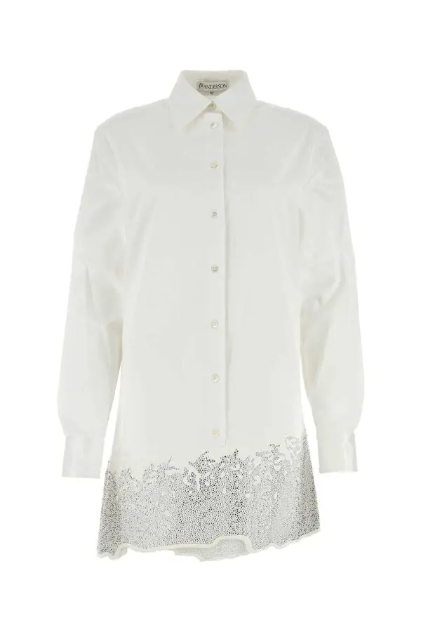 JW Anderson Cotton Shirt Dress With Embellished Hem