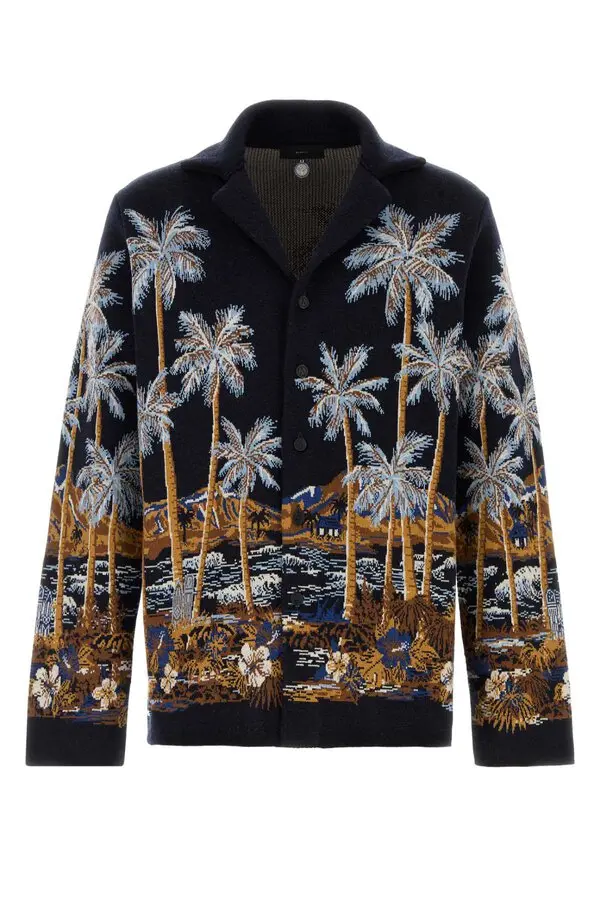 Alanui Embroidered Wool-blend Diamond Head Cardigan