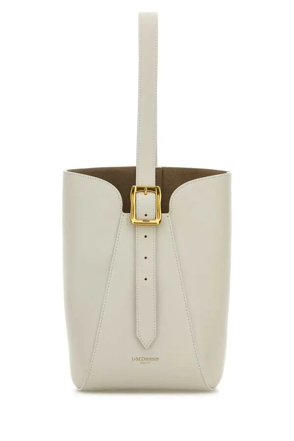 J & M DAVIDSON Ivory Leather Quiver Nano Mini Bucket Bag - White