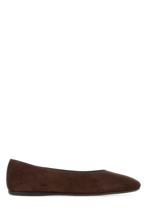 Prada Suede Ballerinas In 100% Calf Leather