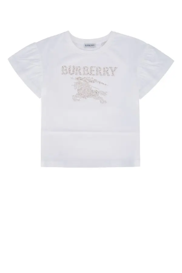 BURBERRY JR Burberry Mini Roxy Crystal Embellished Cotton T-shirt