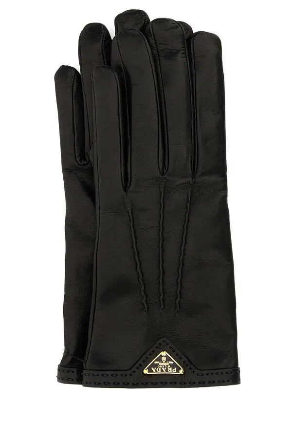 Prada Nappa Leather Gloves With Cashmere Lining