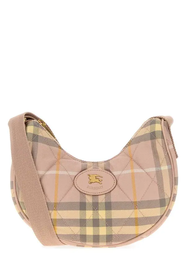 Burberry Embroidered Fabric Mini Crossbody Handbag - Checked