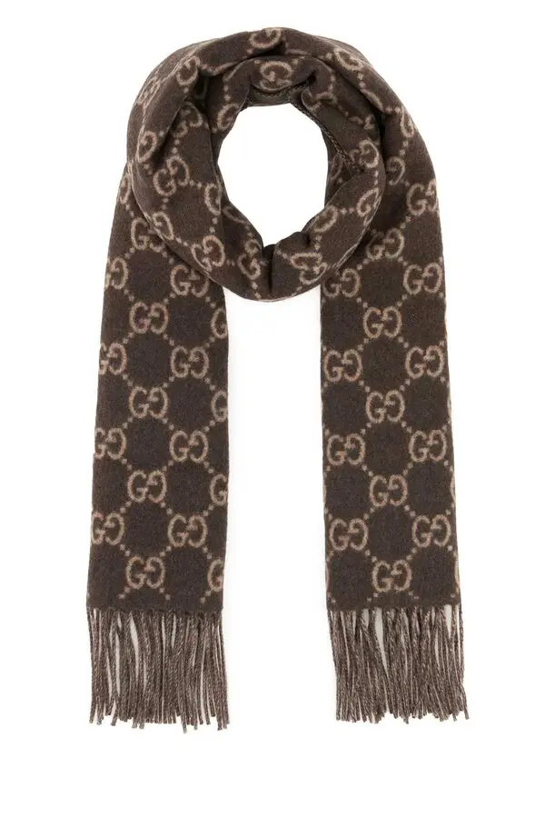Gucci Embroidered Cashmere Scarf 190 Cm X 45 Cm