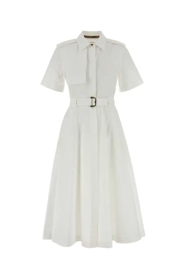 Burberry Cotton Poplin Belted Shirt Dress
