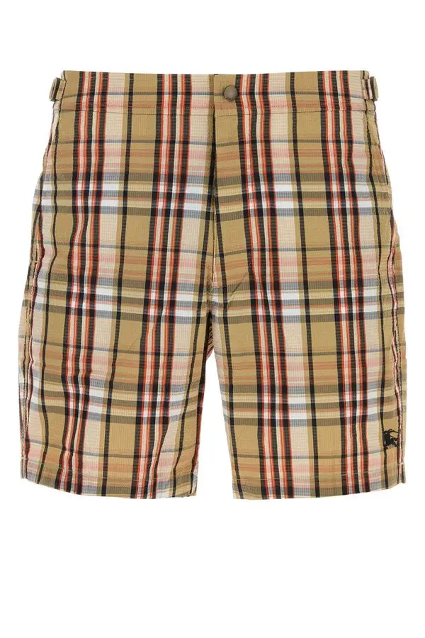 Burberry Printed Seersucker Swim Shorts