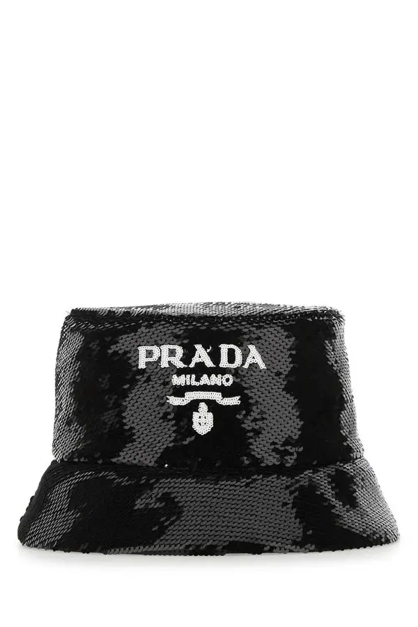 Prada Sequin Bucket Hat - Black