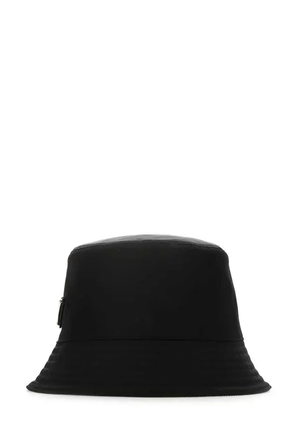 Prada Recycled Nylon Bucket Hat With Calf Leather Details