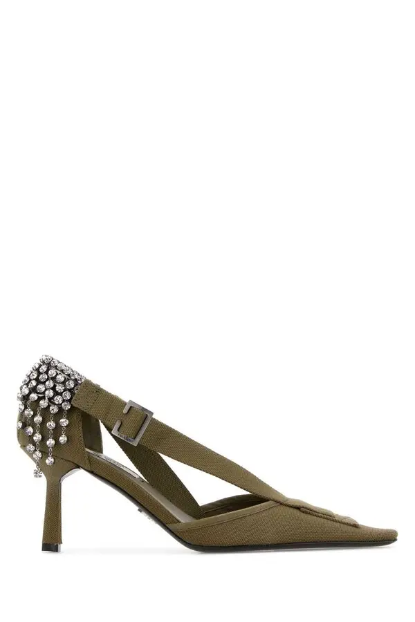 Prada Canvas Pumps With 7 Cm Heel