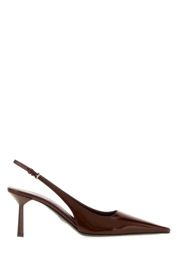 Prada Leather Pumps With 8 Cm Heel - Brown
