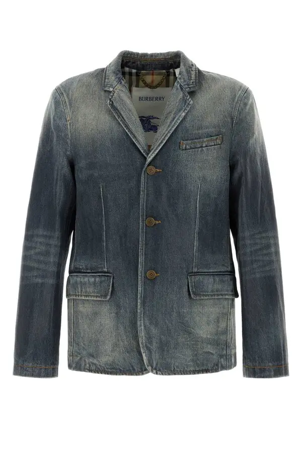 Burberry Denim Blazer With Notch Lapel