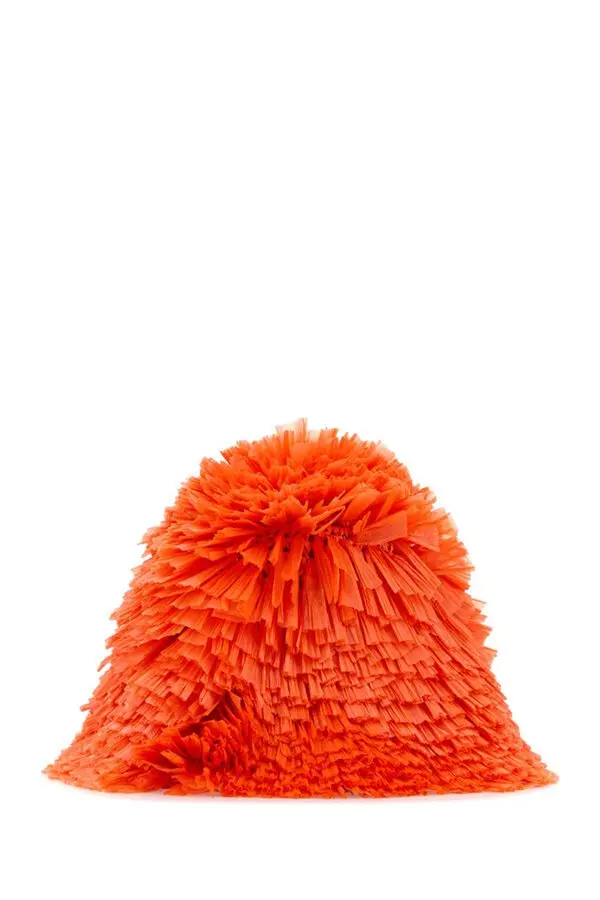 Prada Embellished Raffia Bucket Hat