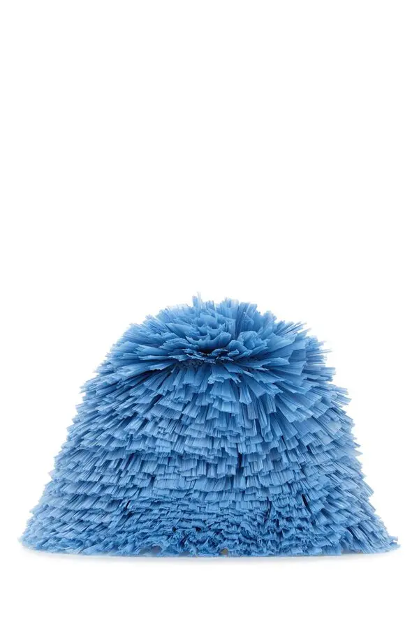 Prada Embellished Raffia Bucket Hat