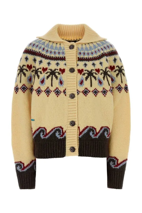 Alanui Embroidered Virgin Wool Cardigan