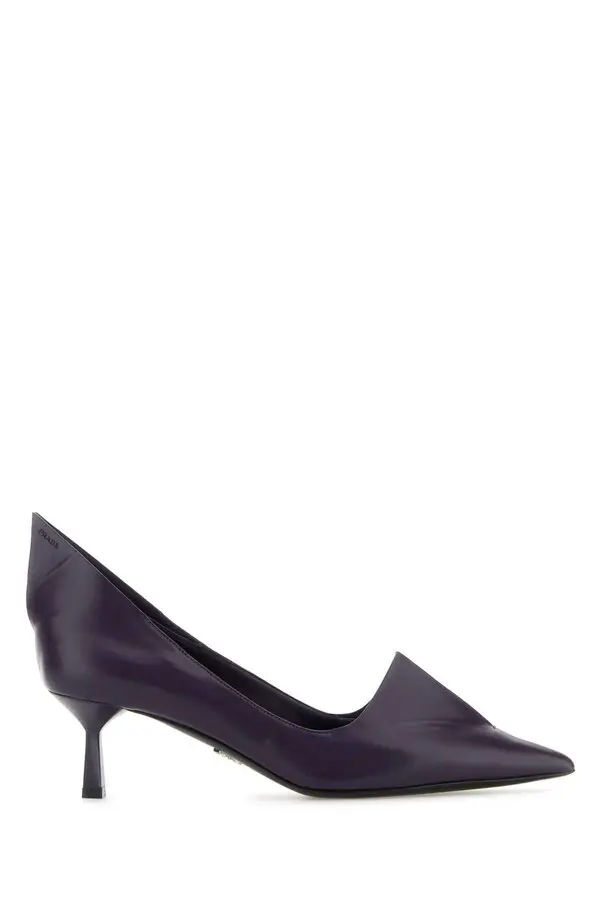 Prada Leather Pumps With 5 Cm Heel - Purple