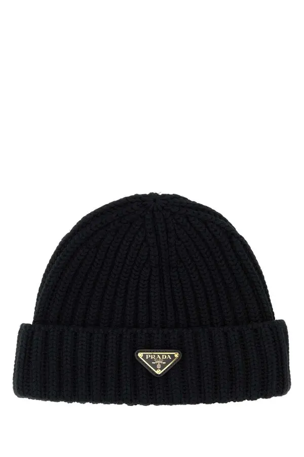 Prada Virgin Wool Beanie Hat For