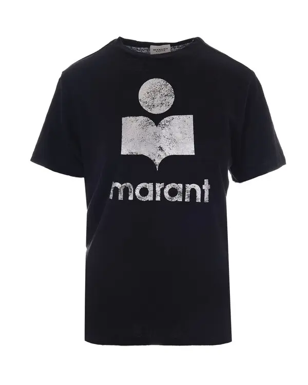 MARANT ETOILE Graphic Linen T-shirt Dress