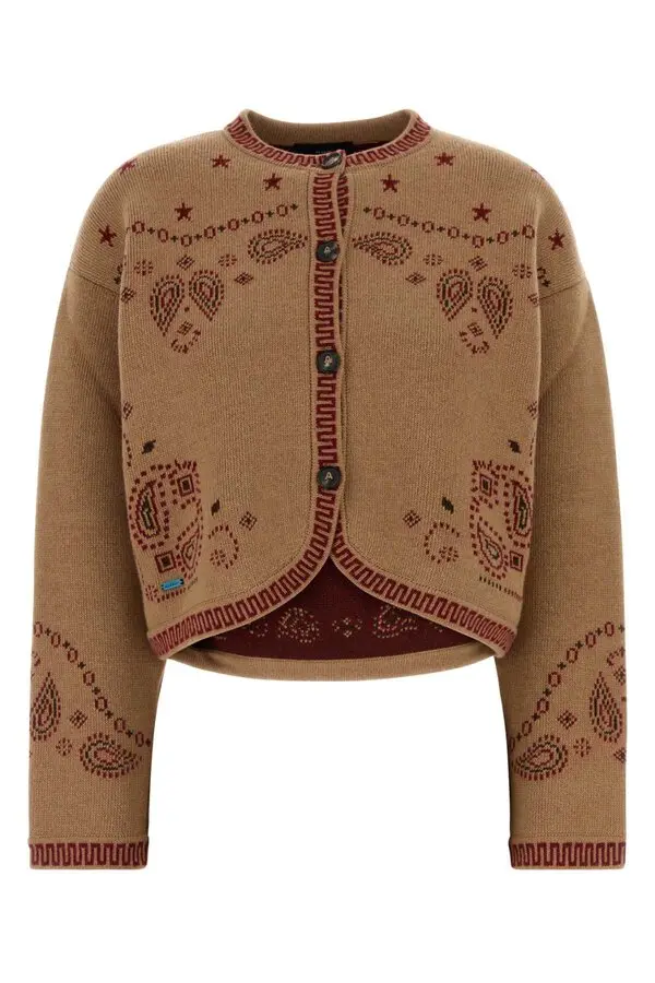 Alanui Embroidered Wool-blend Bandana Cardigan